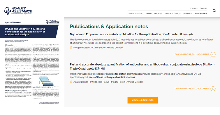 Quality Assistance - European leader in analytical sciences