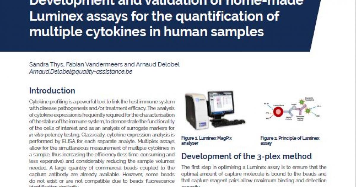 Development and validation of home-made Luminex assays for the ... Development and validation of home-made Luminex assays for the ...